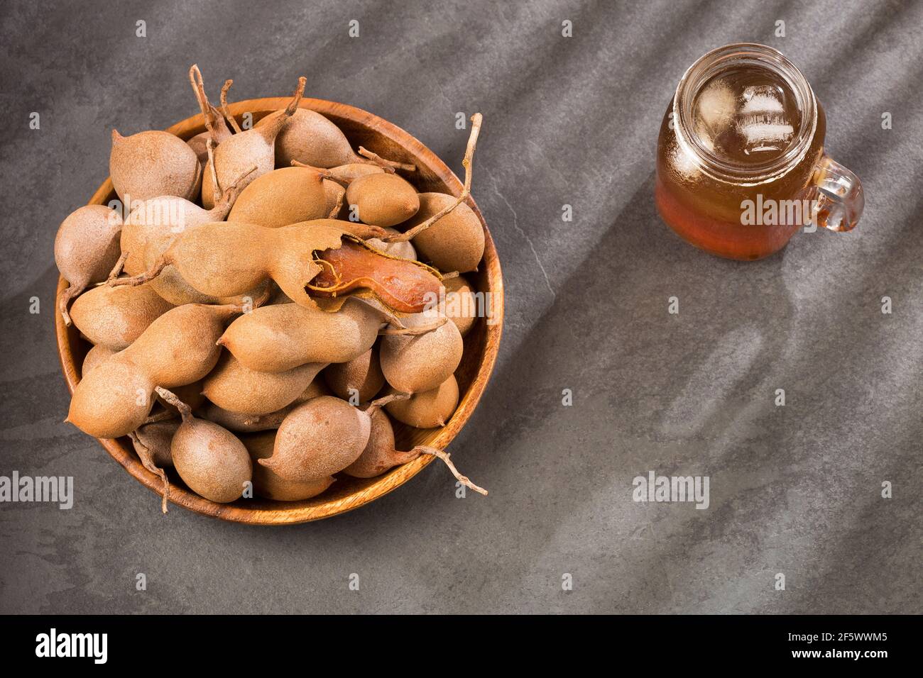 Delicious sweet drink tamarind juice - Tamarindus indica Stock Photo ...
