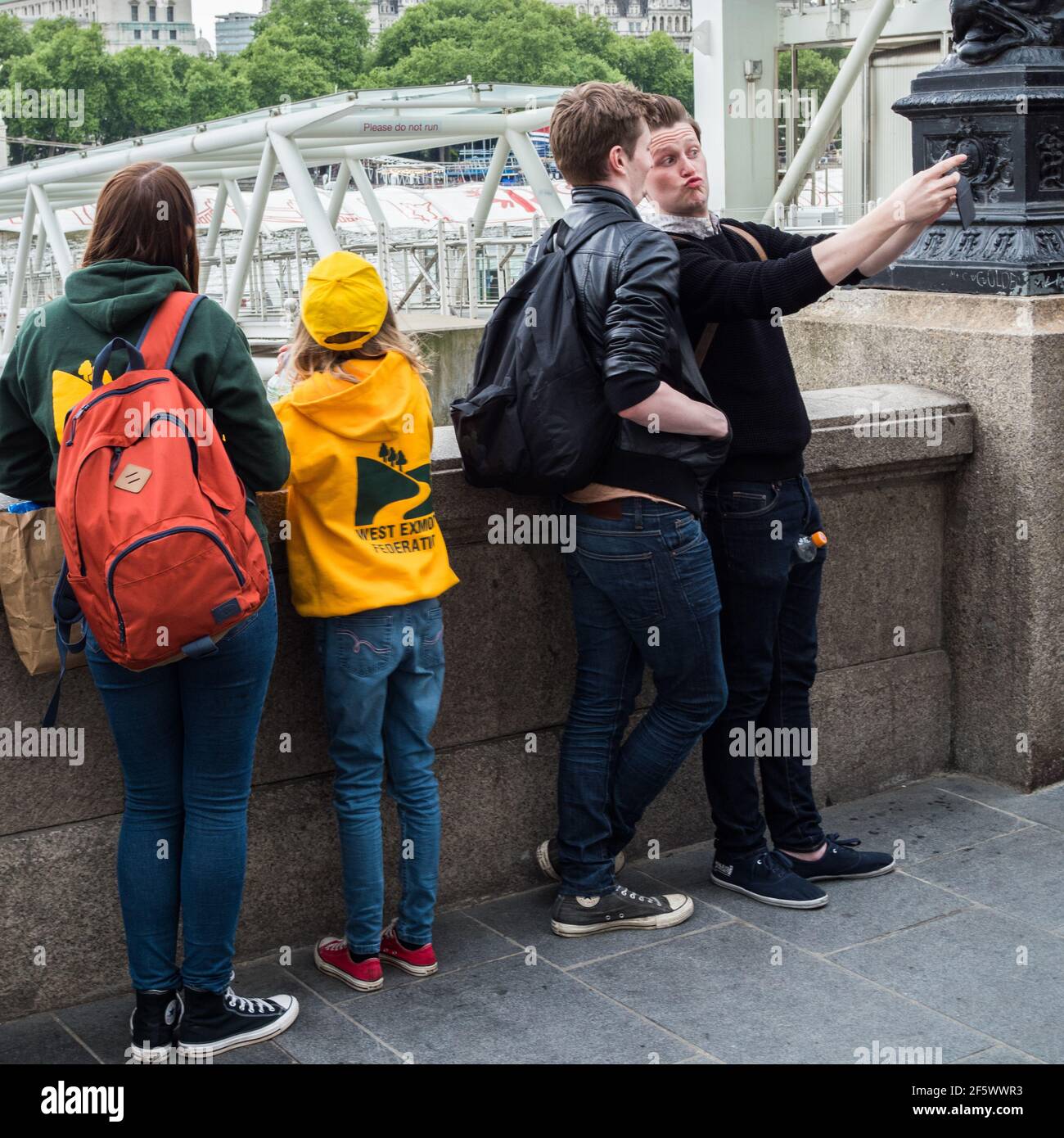 Group of people South Bank London Stock Photo - Alamy