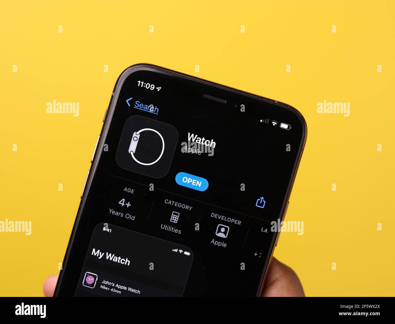 Assam, india - March 30, 2021 : Apple iwatch logo on phone screen stock ...