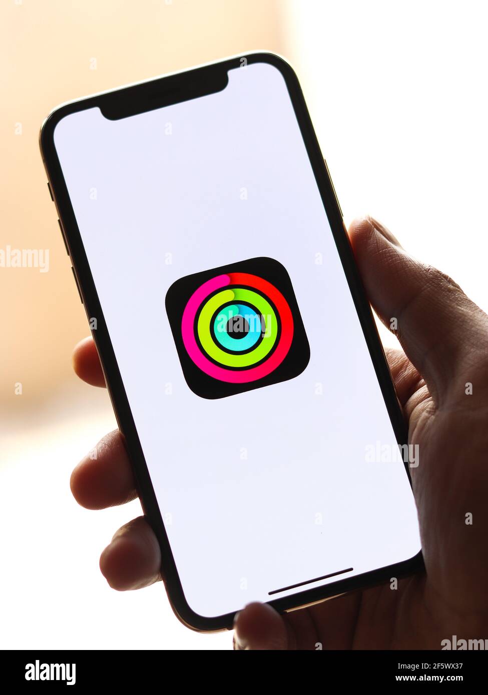 Assam, india - March 30, 2021 : Apple iwatch logo on phone screen stock ...