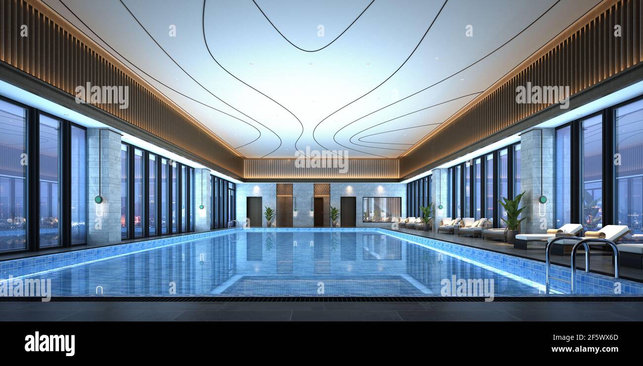 3d render of swimming pool Stock Photo - Alamy