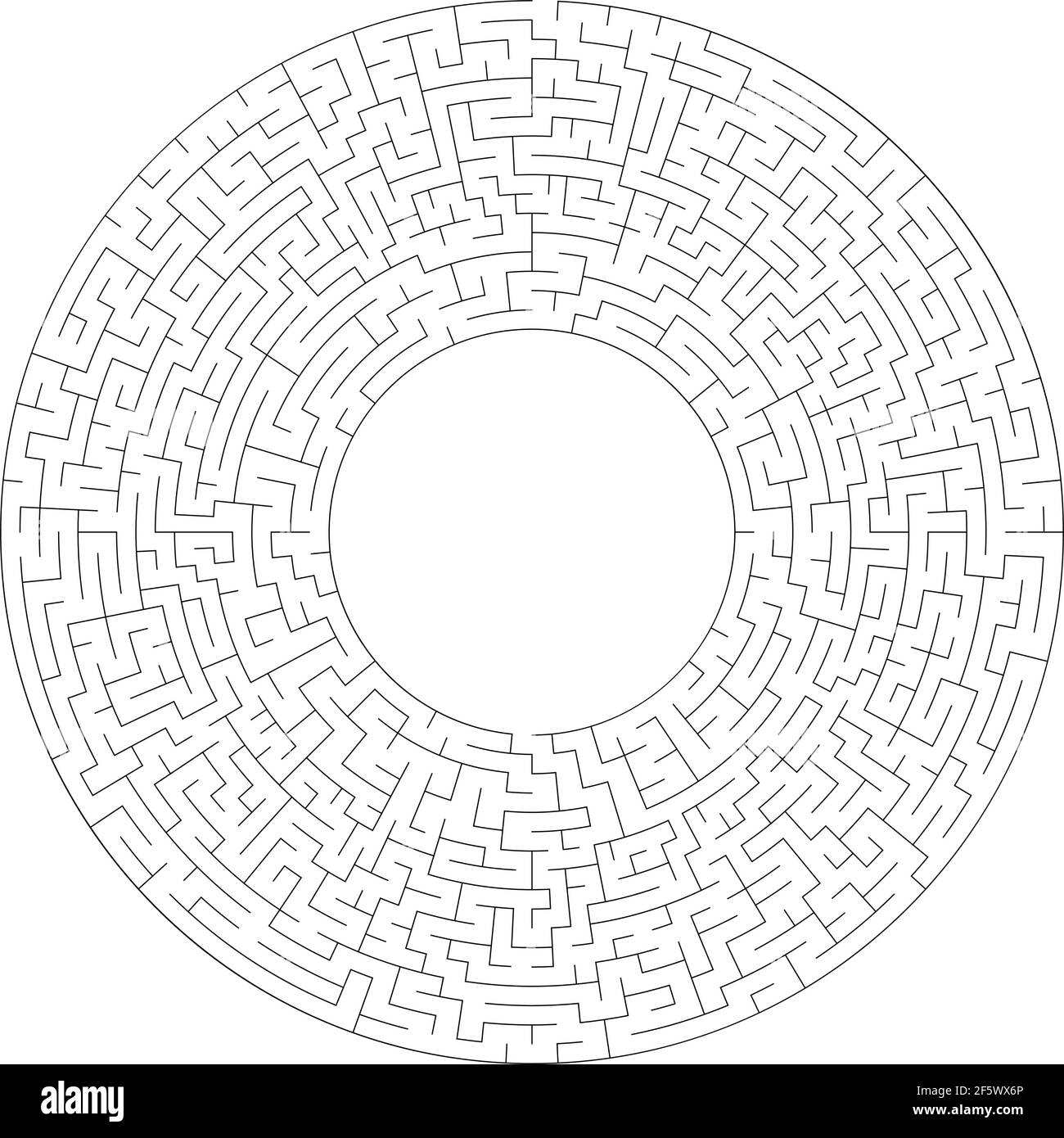 Circular maze, labyrinth puzzle game. Riddle, brain-teaser game concept ...
