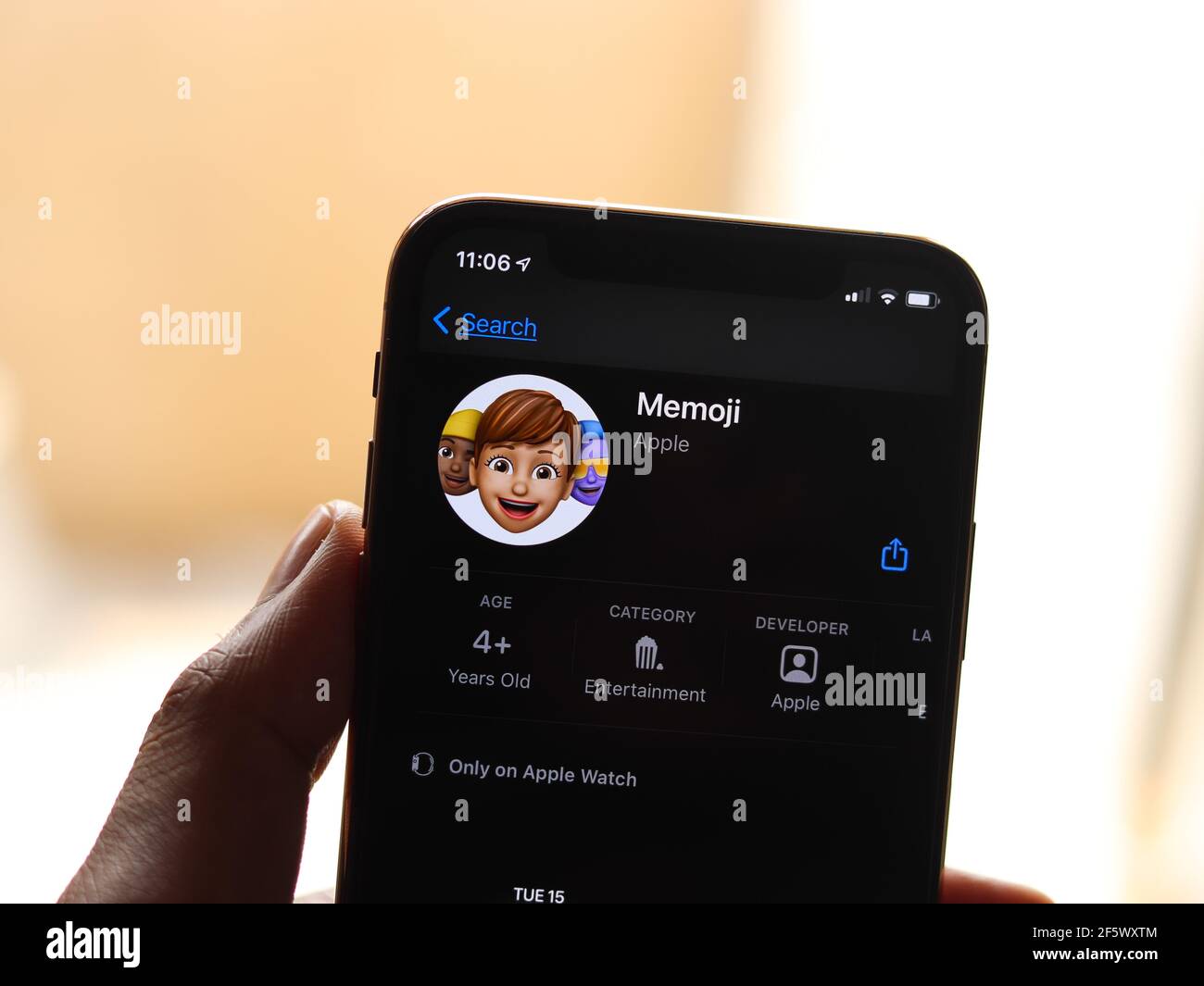 Assam, india - March 30, 2021 : Memoji logo on phone screen stock image ...