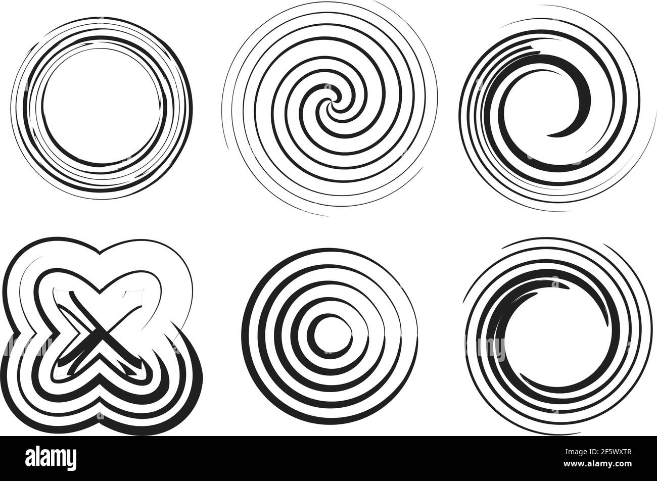 Circular, radial element shape set vector image Stock Vector Image ...