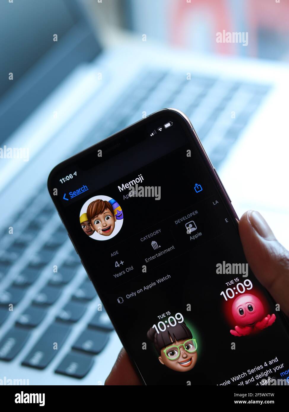 Assam, india - March 30, 2021 : Memoji logo on phone screen stock image ...