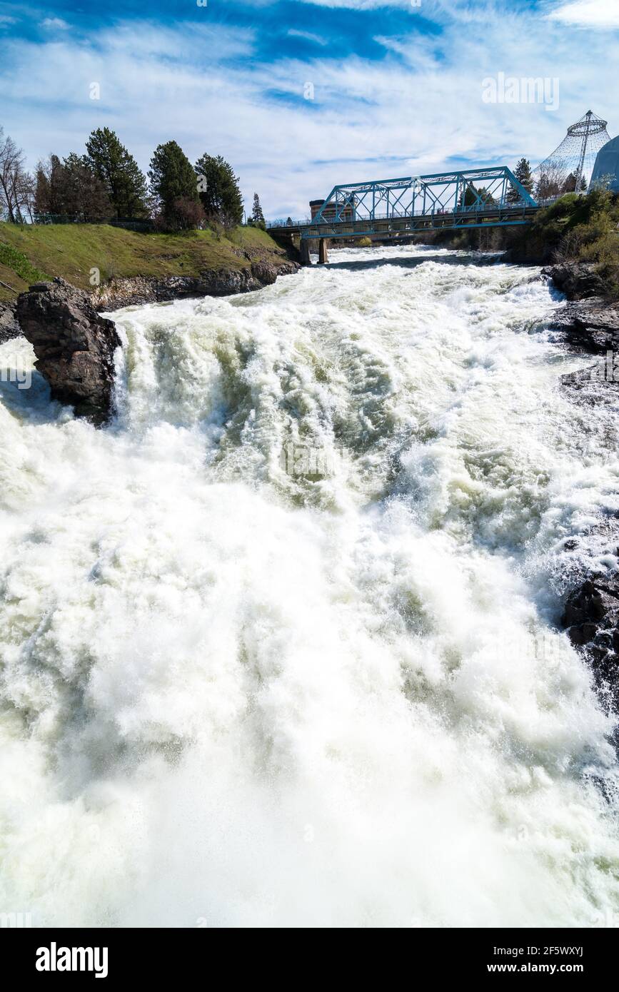 Spokane River in Spring at Snow Melt, WA Stock Photo - Alamy