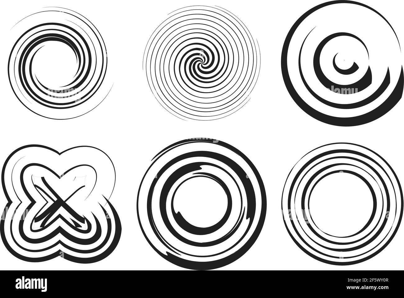 Circular, radial element shape set vector image Stock Vector Image ...
