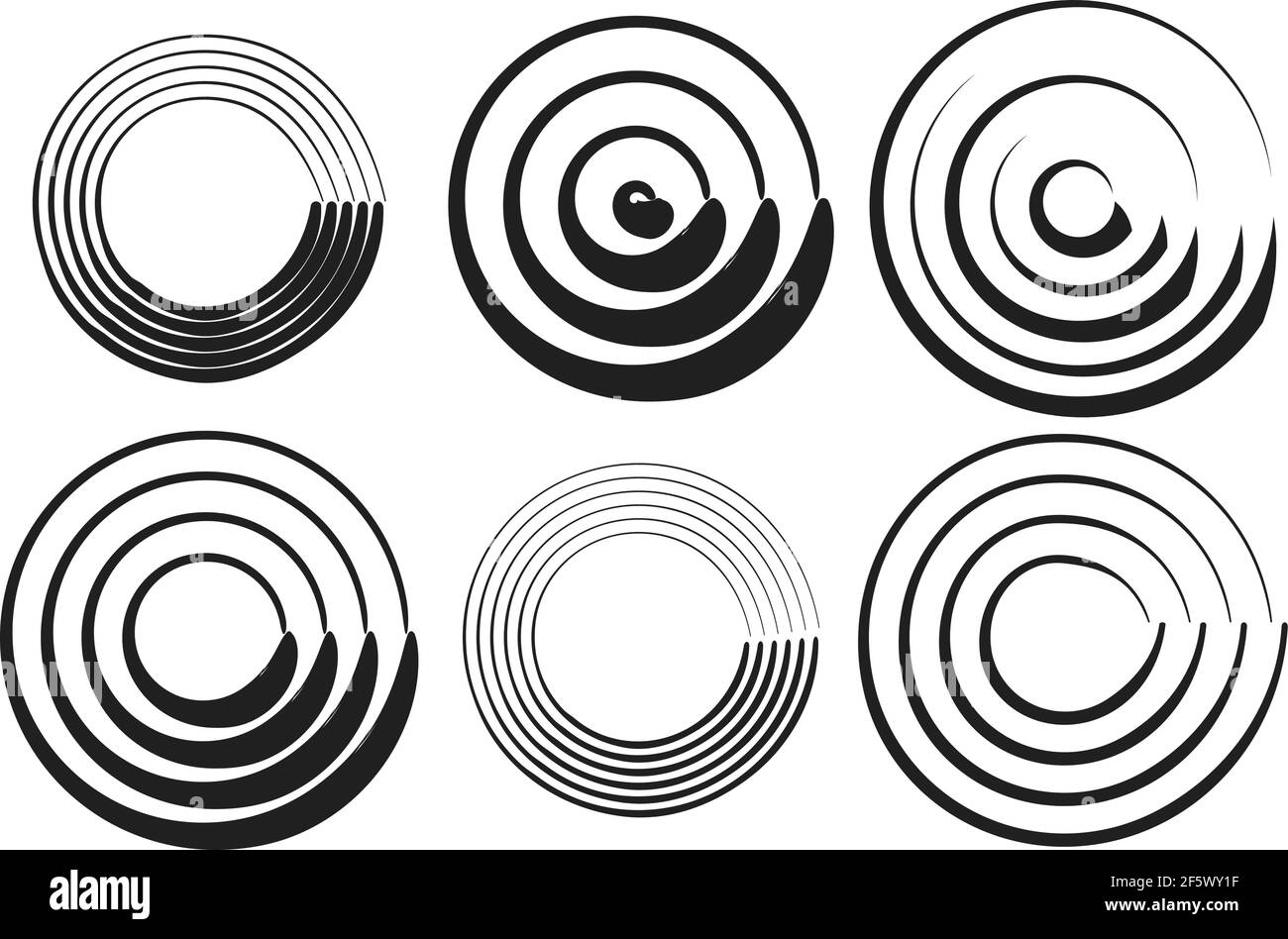 Circular, radial element shape set vector image Stock Vector Image ...