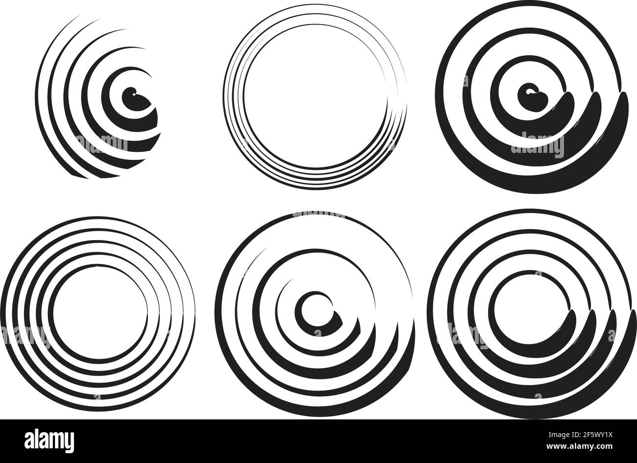 Circular, radial element shape set vector image Stock Vector Image ...