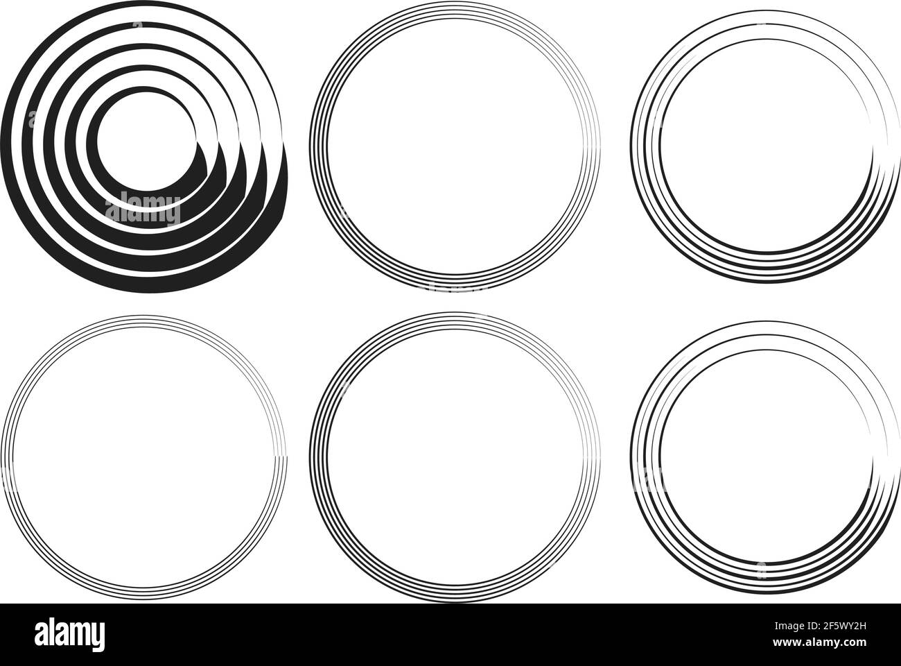 Circular, radial element shape set vector image Stock Vector Image ...