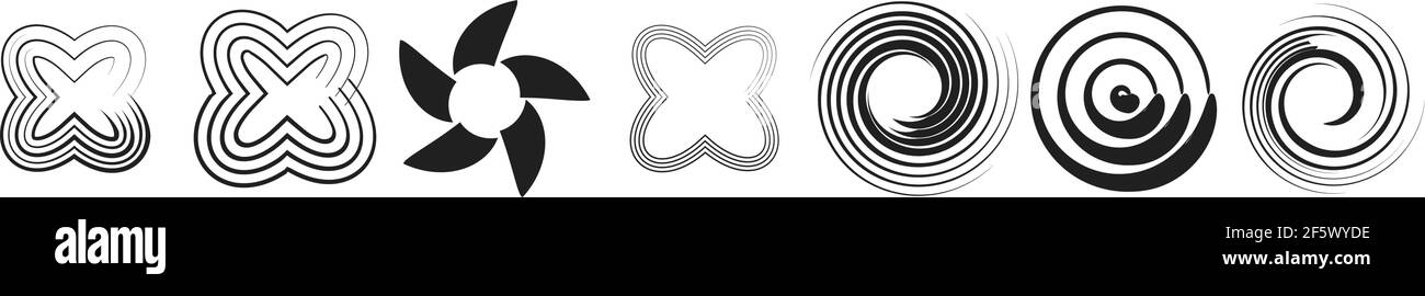 Circular, radial element shape set vector image Stock Vector Image ...