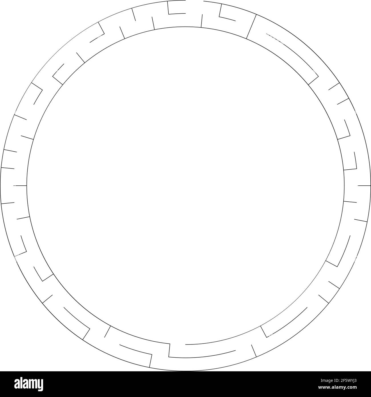Circular maze, labyrinth puzzle game. Riddle, brain-teaser game concept ...