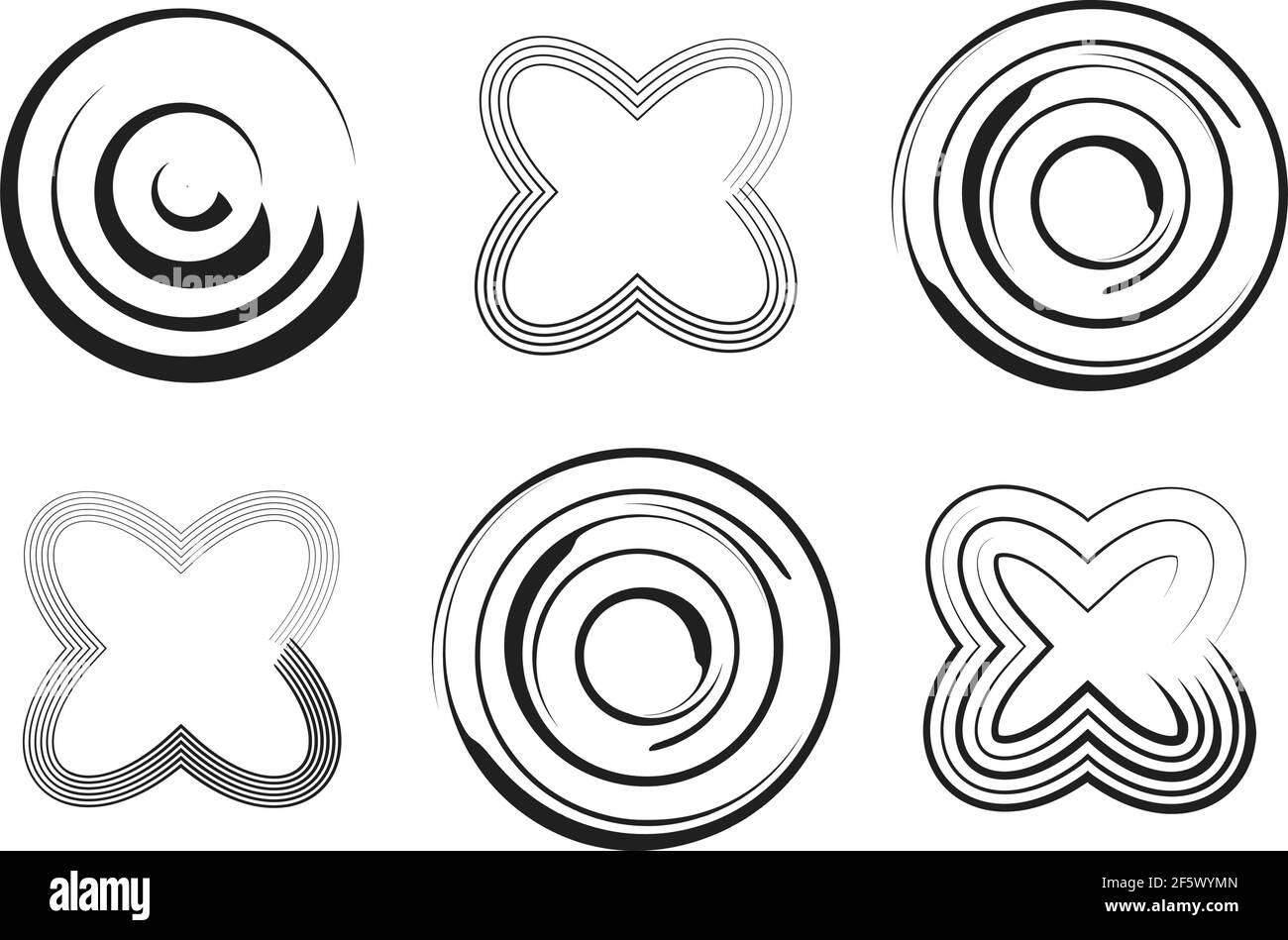 Circular, radial element shape set vector image Stock Vector Image ...