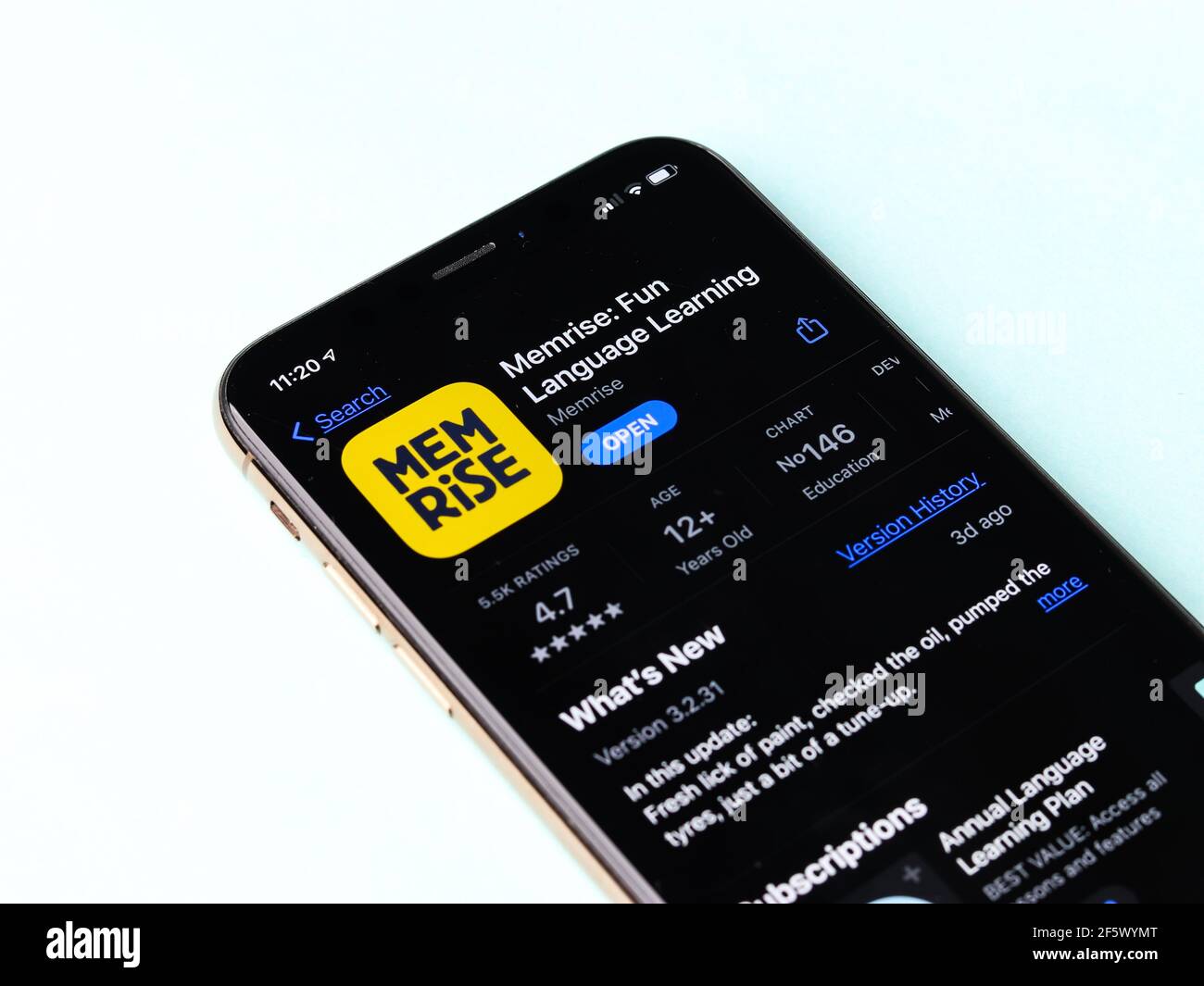 Assam, india - March 30, 2021 : Memrise app logo on phone screen stock ...