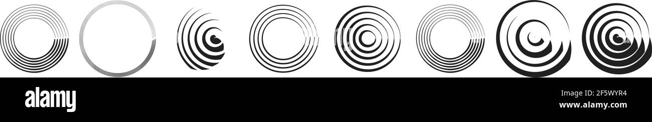 Circular, radial element shape set vector image Stock Vector Image ...