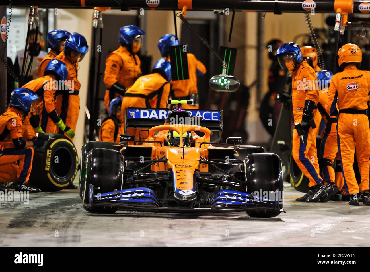 Sakhir, Bahrain. 28th Mar, 2021. Lando Norris (GBR) McLaren MCL35M ...