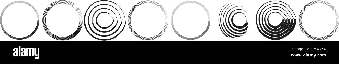 Circular, radial element shape set vector image Stock Vector Image ...