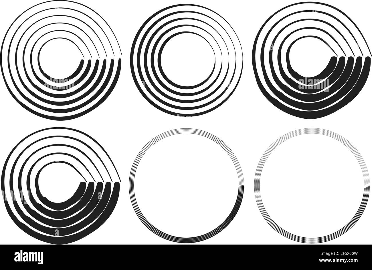 Circular, radial element shape set vector image Stock Vector Image ...