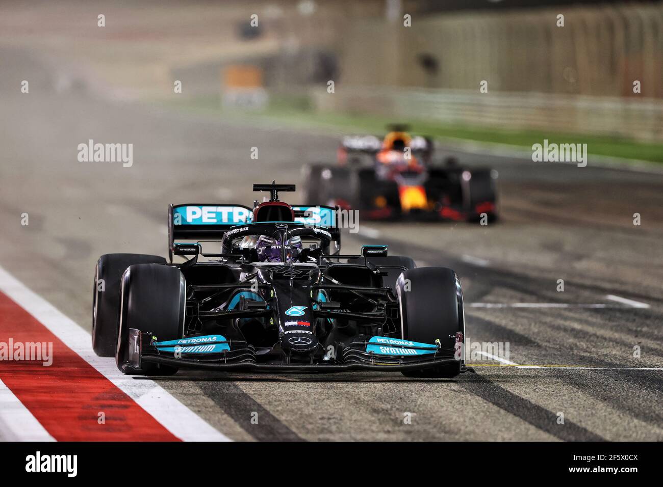 Sakhir, Bahrain. 28th Mar, 2021. Race winner Lewis Hamilton (GBR ...