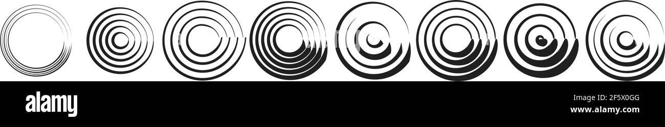 Circular, radial element shape set vector image Stock Vector Image ...