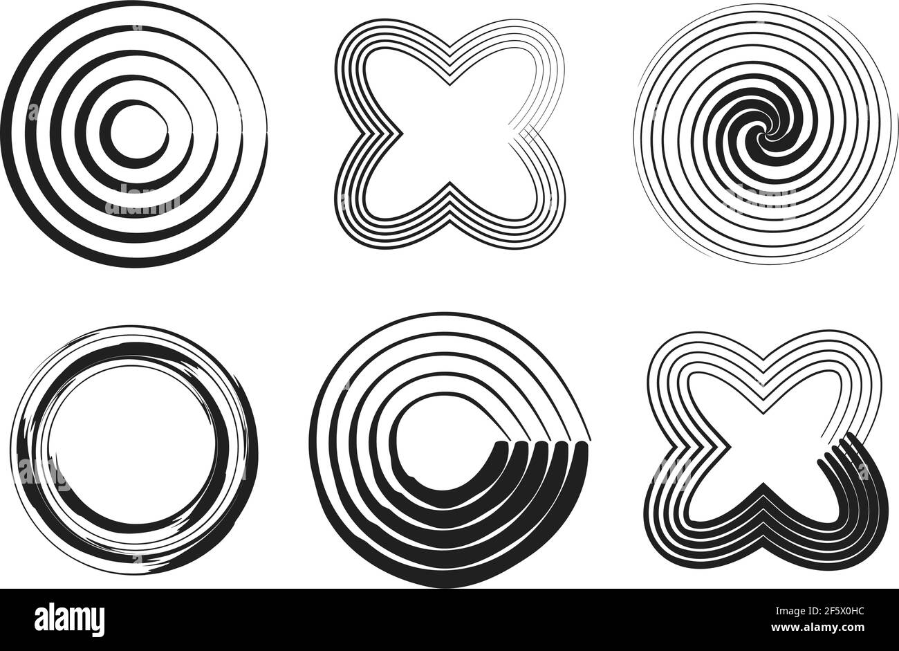 Circular, radial element shape set vector image Stock Vector Image ...