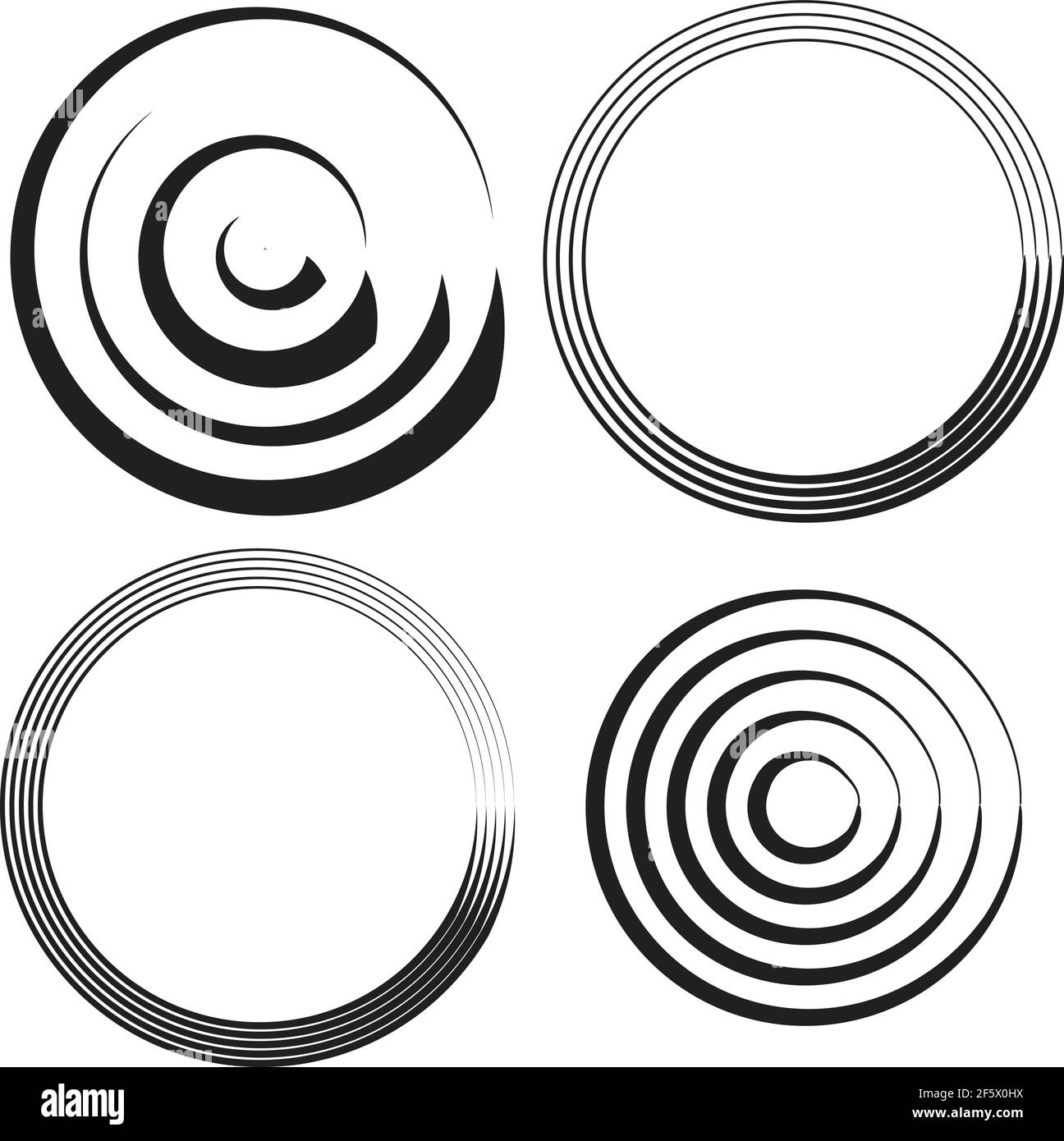 Circular, radial element shape set vector image Stock Vector Image ...