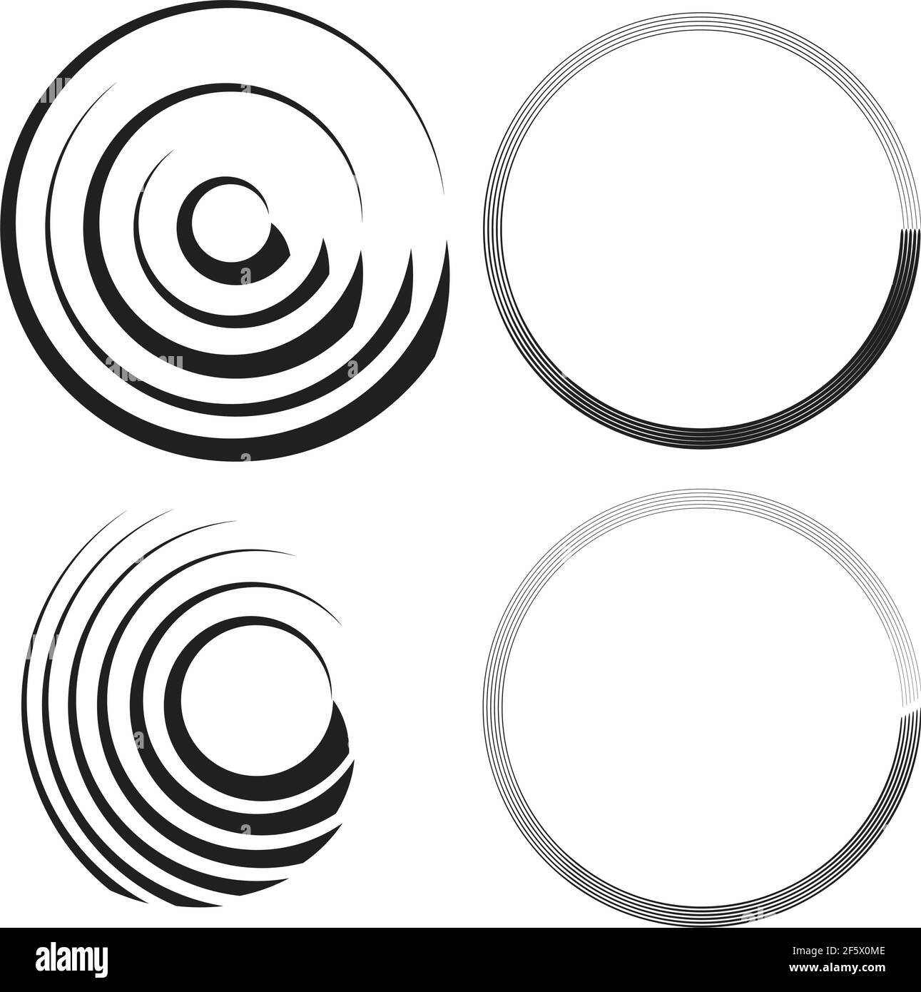 Circular, radial element shape set vector image Stock Vector Image ...