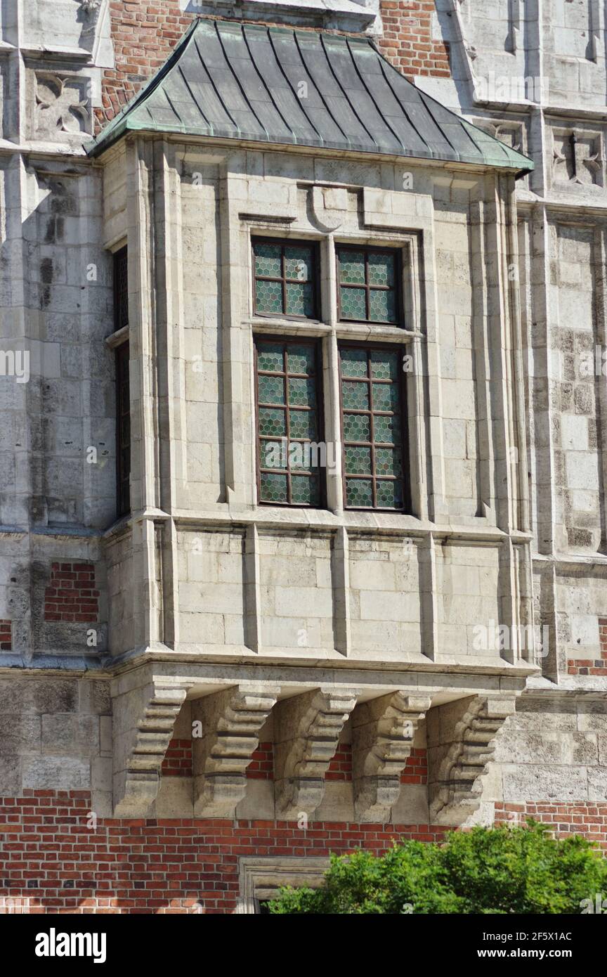 Main Square, Krakow, Poland - September 04, 2020: City Hall. Window ...