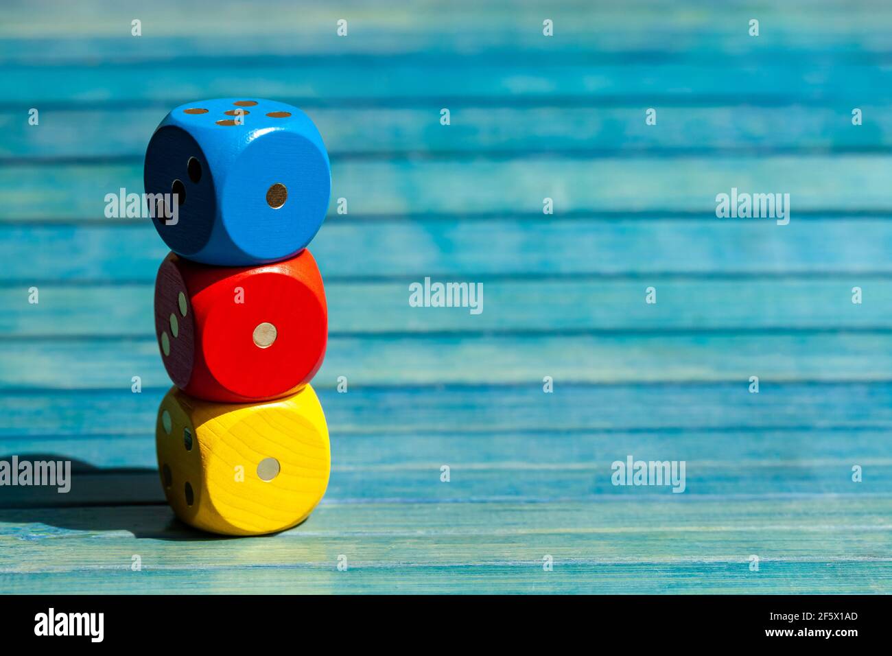 3 colored dice hi-res stock photography and images - Alamy