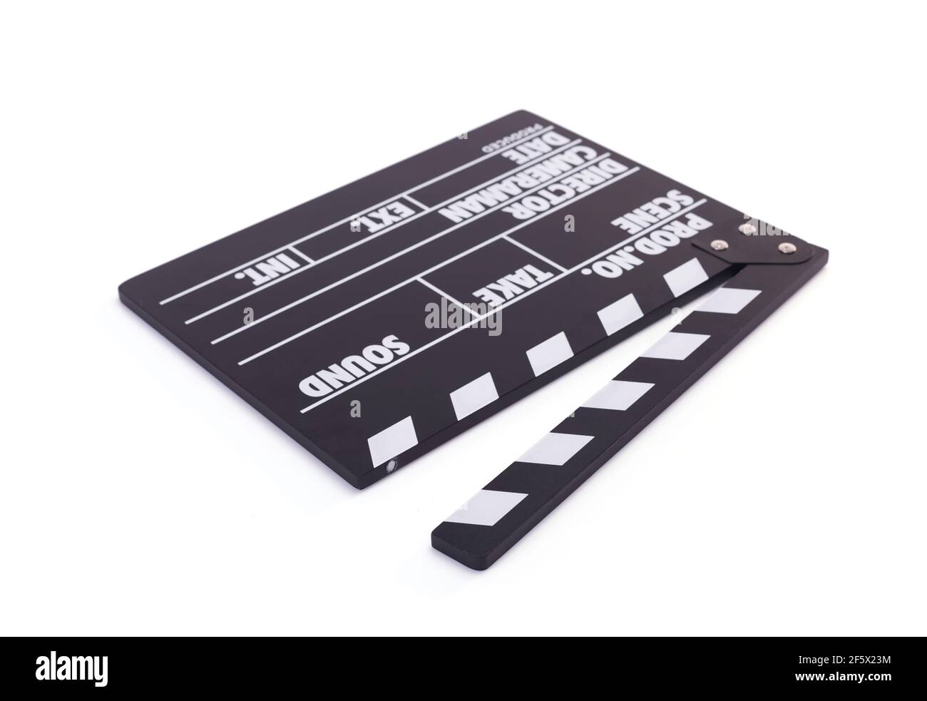 movie clapper board or clapperboard isolated on white background Stock ...