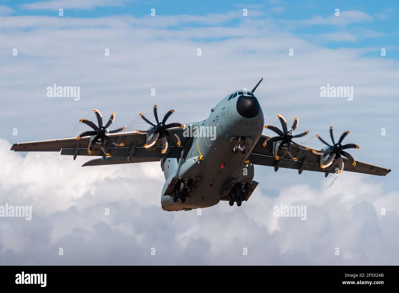CEFN SIDAN, WALES - MARCH 25 2021: A Royal Air Force Airbus A400M ...