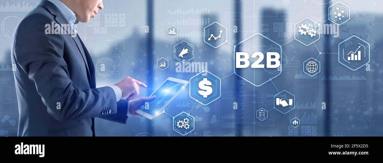 Business to business B2B. Business model on Virtual Screen Stock Photo ...