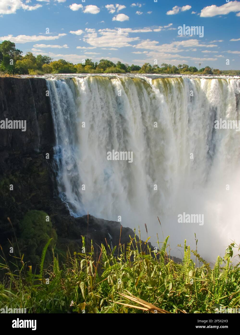 Victoria Falls in Zimbabwe is the world's largest waterfall Stock Photo ...