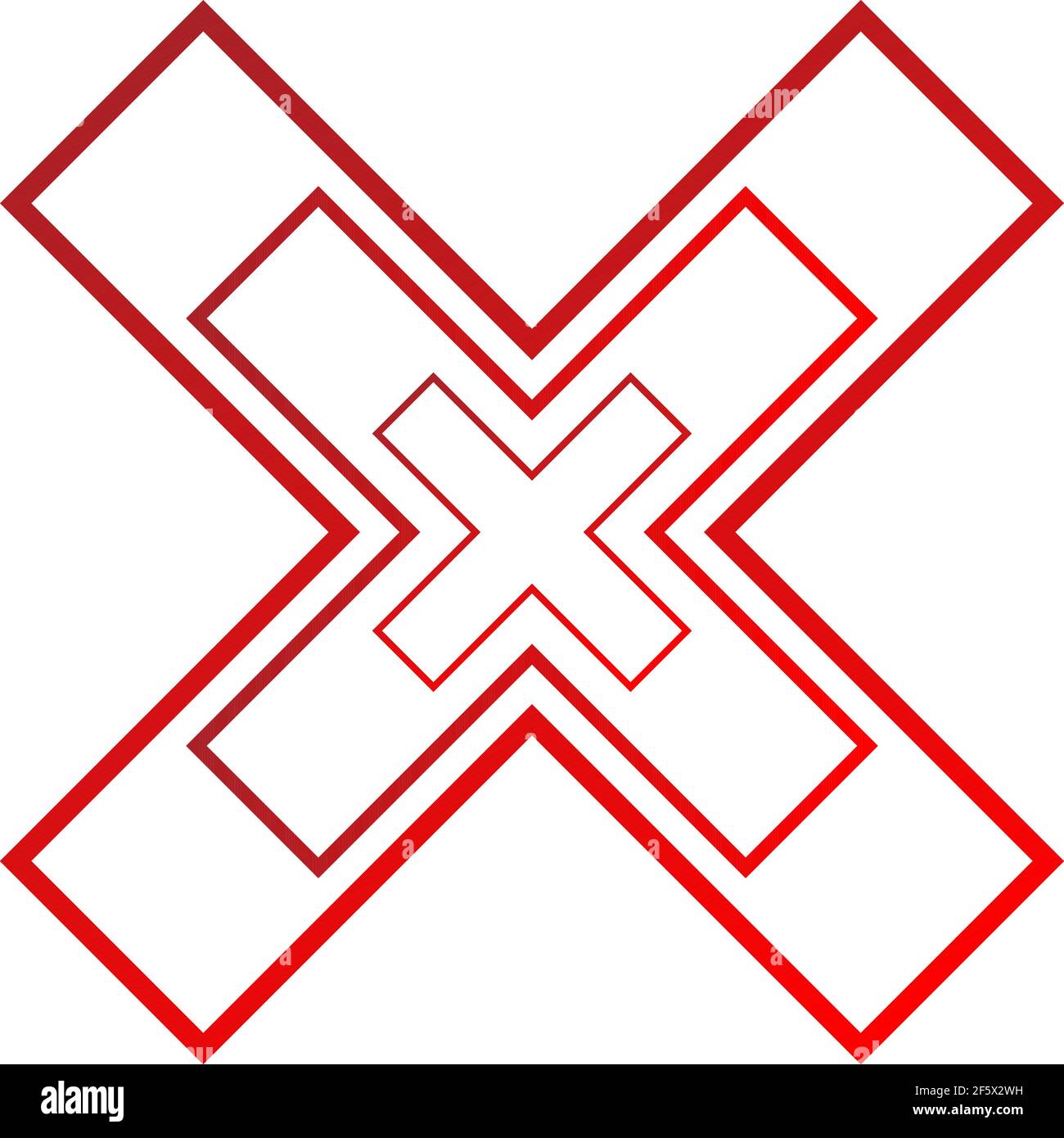 Cross sign, symbol. Letter X Graphics — Stock vector illustration ...