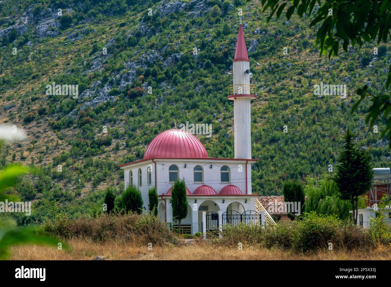 Rec, Albania – August 8, 2020: View of Xhamia Mosque building in a ...