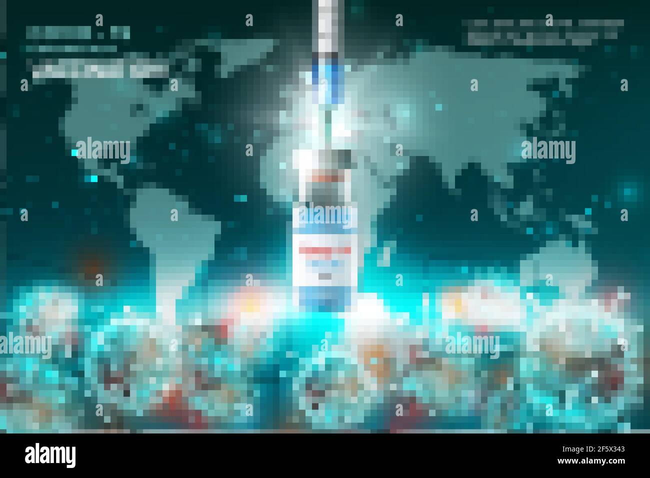 Realistic injection vaccine syringes for Coronavirus COVID-19 global ...