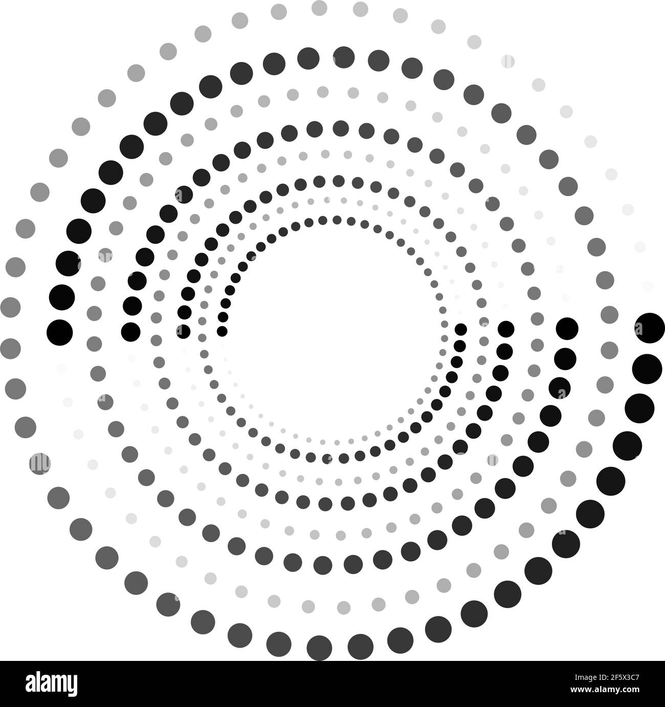 Dotted, dots, circles spiral, swirl, twirl shape element — Stock vector ...