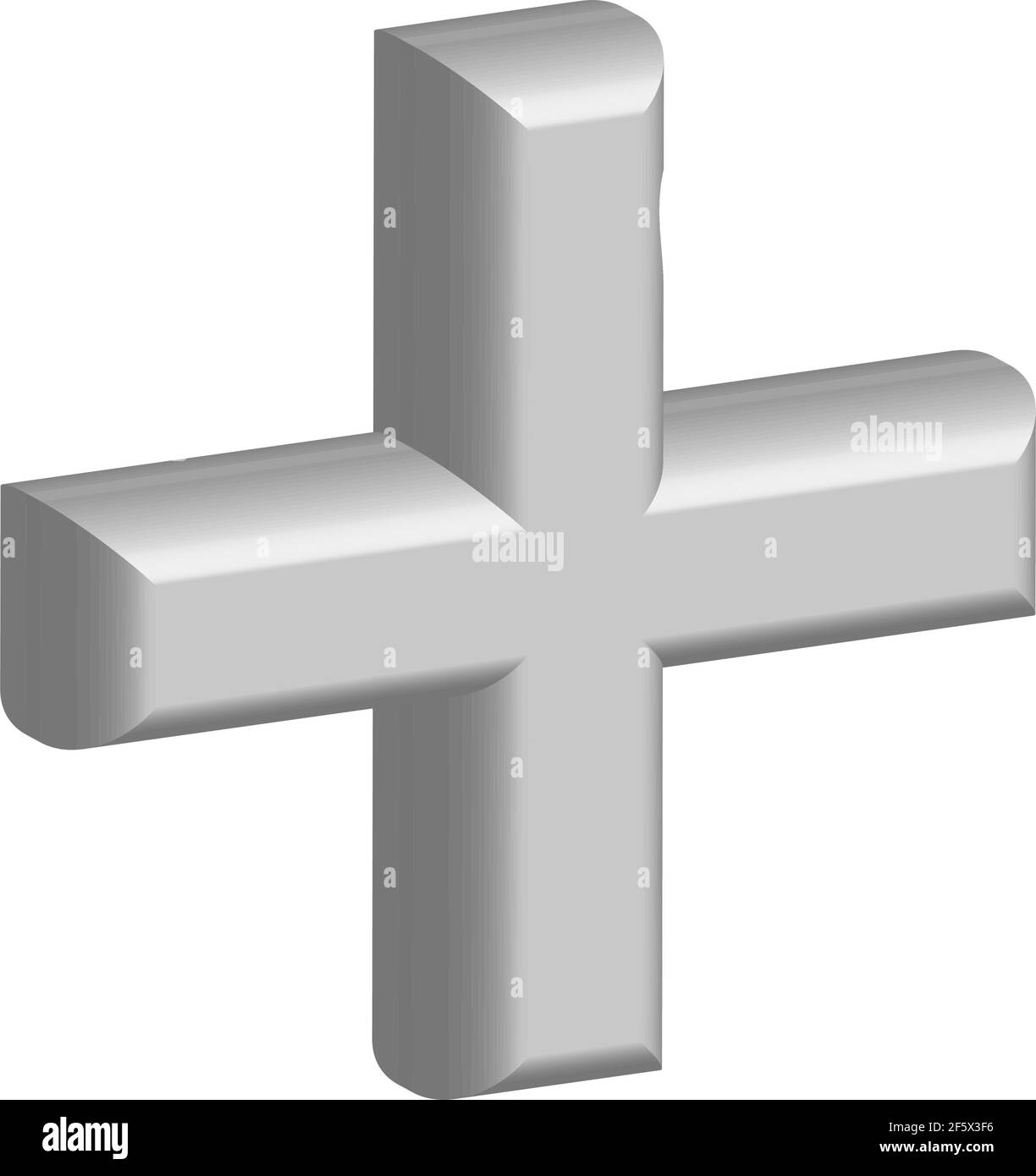 Free Black And White 3d Cross Clipart