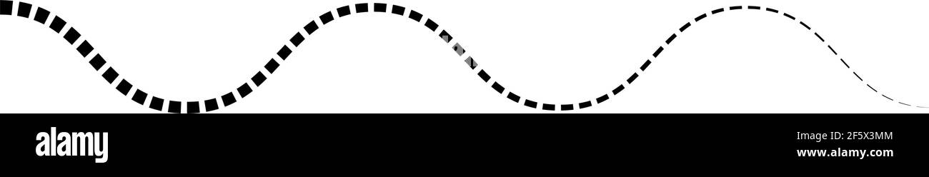 Wavy, waving billowy zig-zag, criss cross dashed lines — Stock vector ...