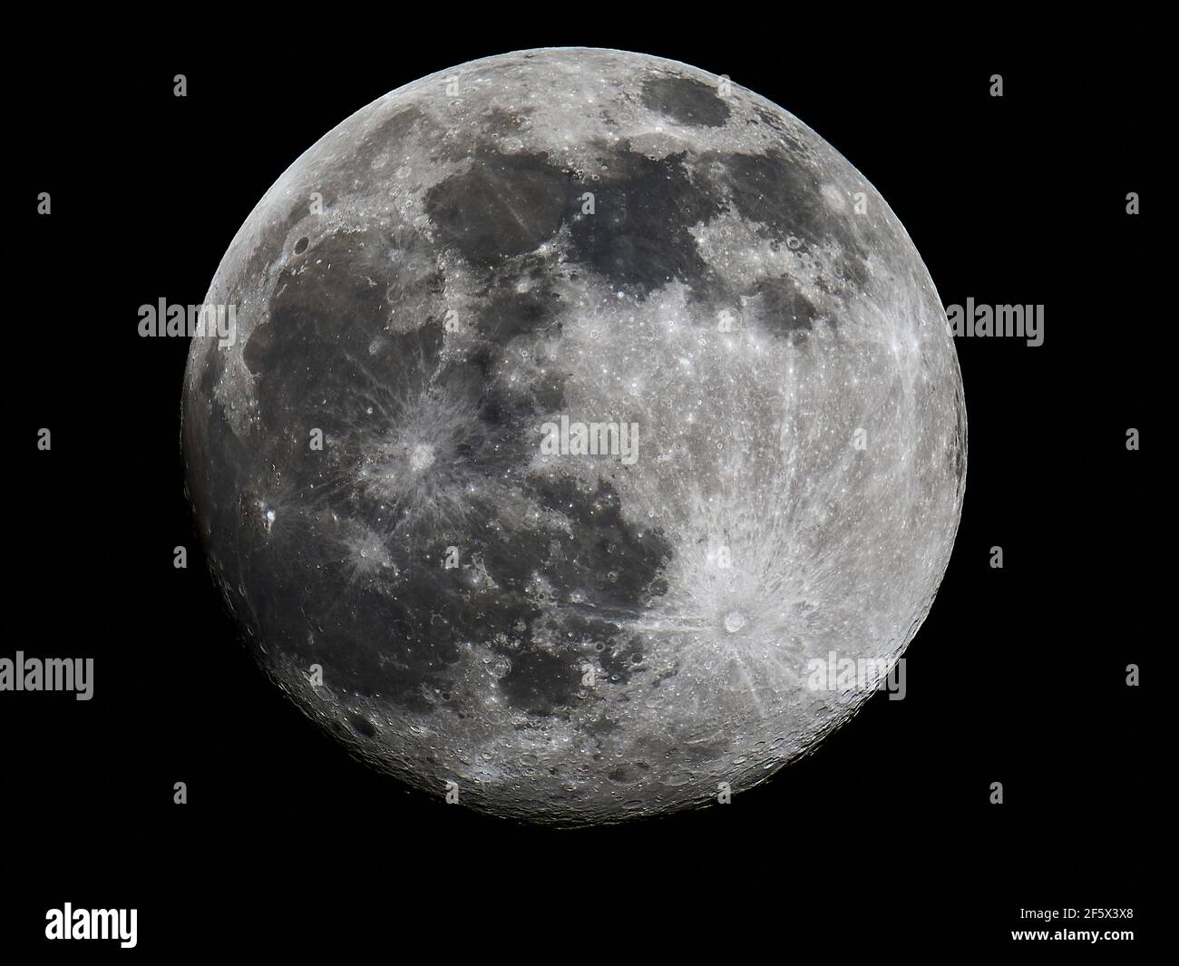 Full moon with details of craters Stock Photo - Alamy