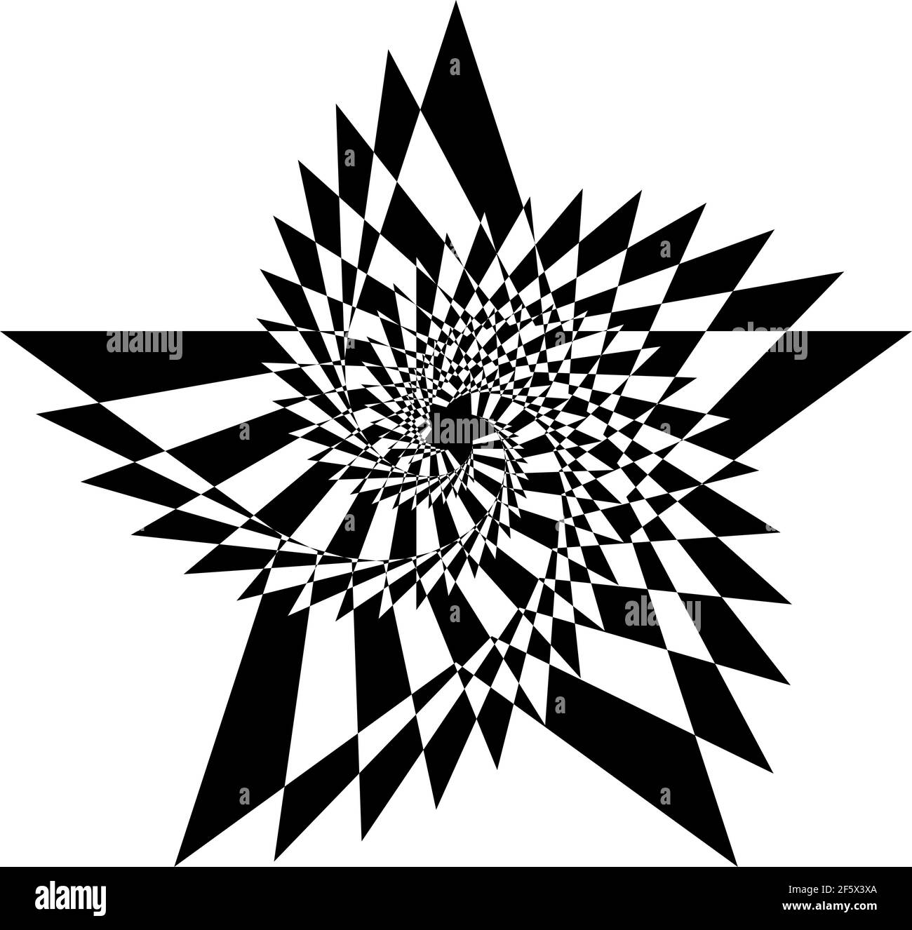 Op-art, optical, visual art element with inward rotation — Stock vector ...