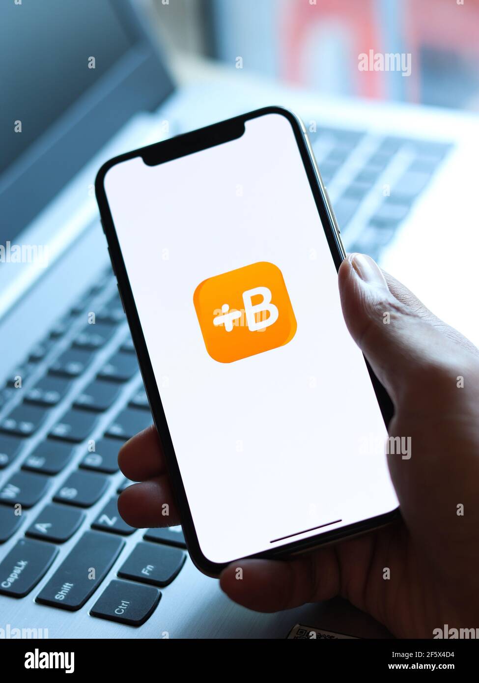 Assam, india - March 30, 2021 : Babbel logo on phone screen stock image ...