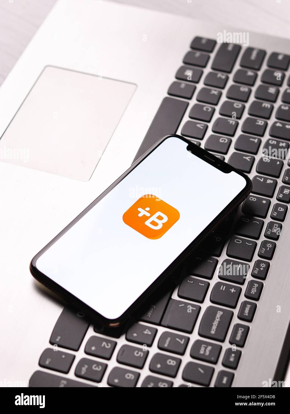 Assam, india - March 30, 2021 : Babbel logo on phone screen stock image ...