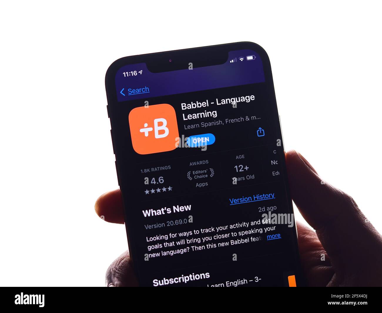 Assam, india - March 30, 2021 : Babbel logo on phone screen stock image ...