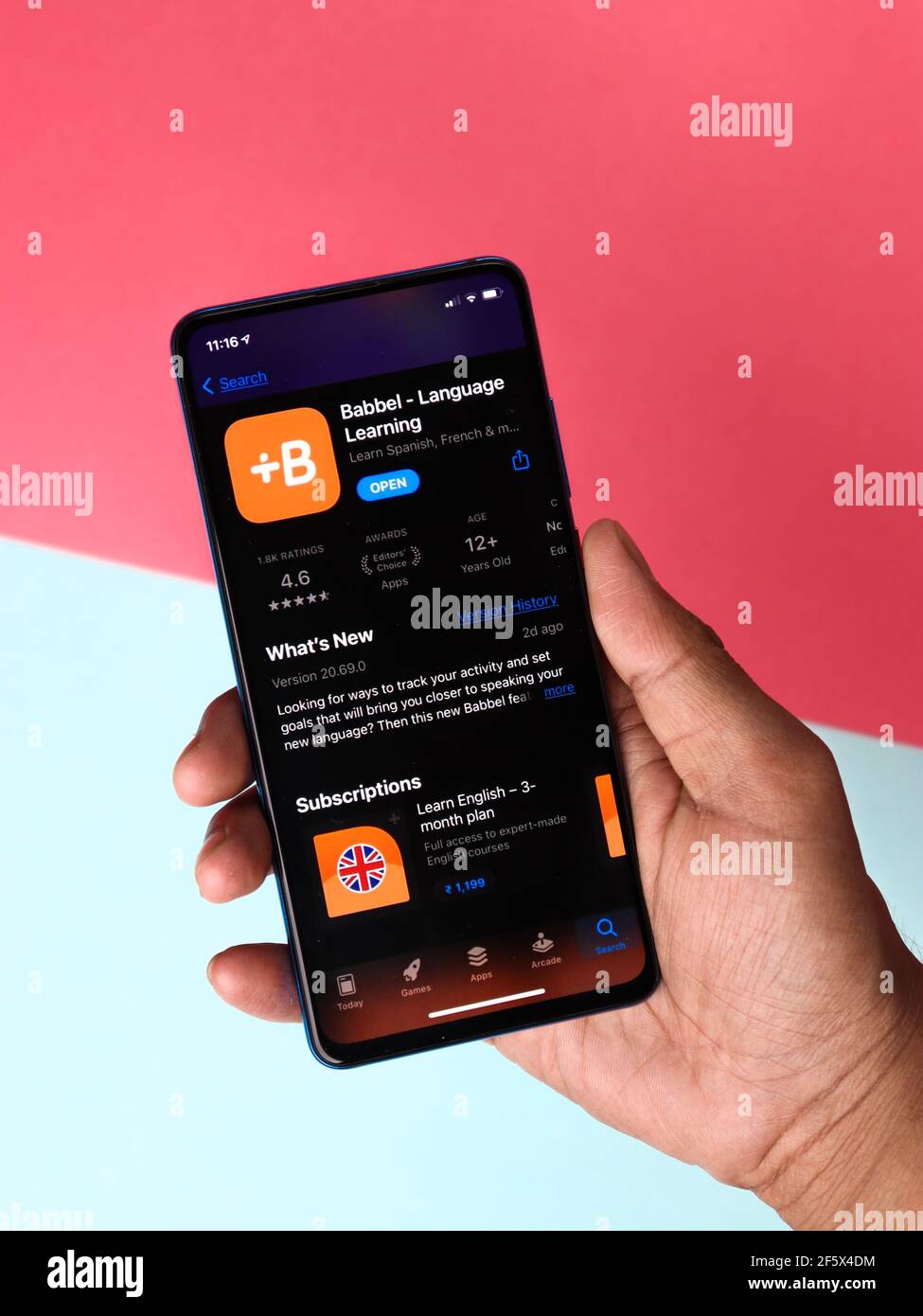 Assam, india - March 30, 2021 : Babbel logo on phone screen stock image ...