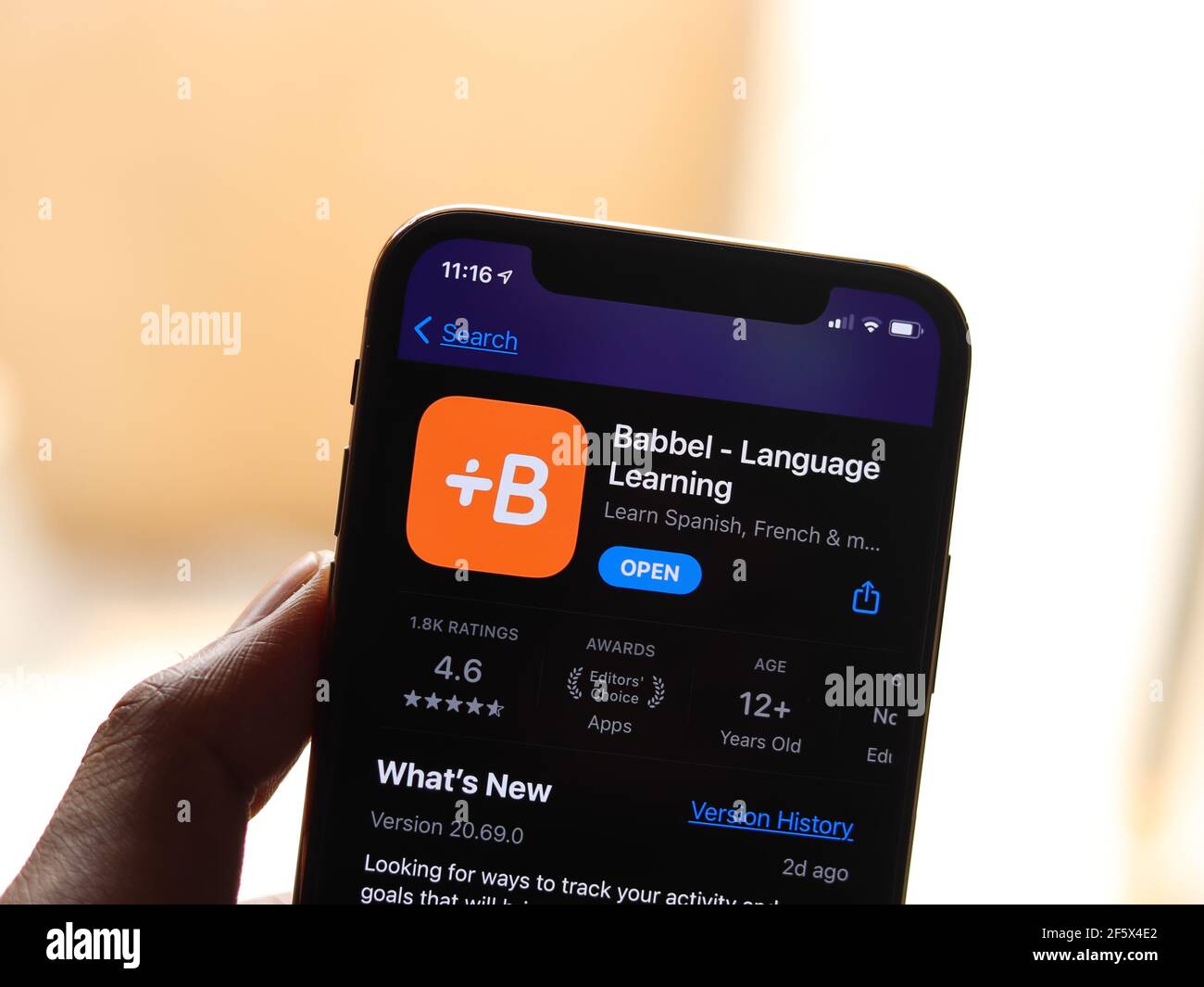 Assam, india - March 30, 2021 : Babbel logo on phone screen stock image ...