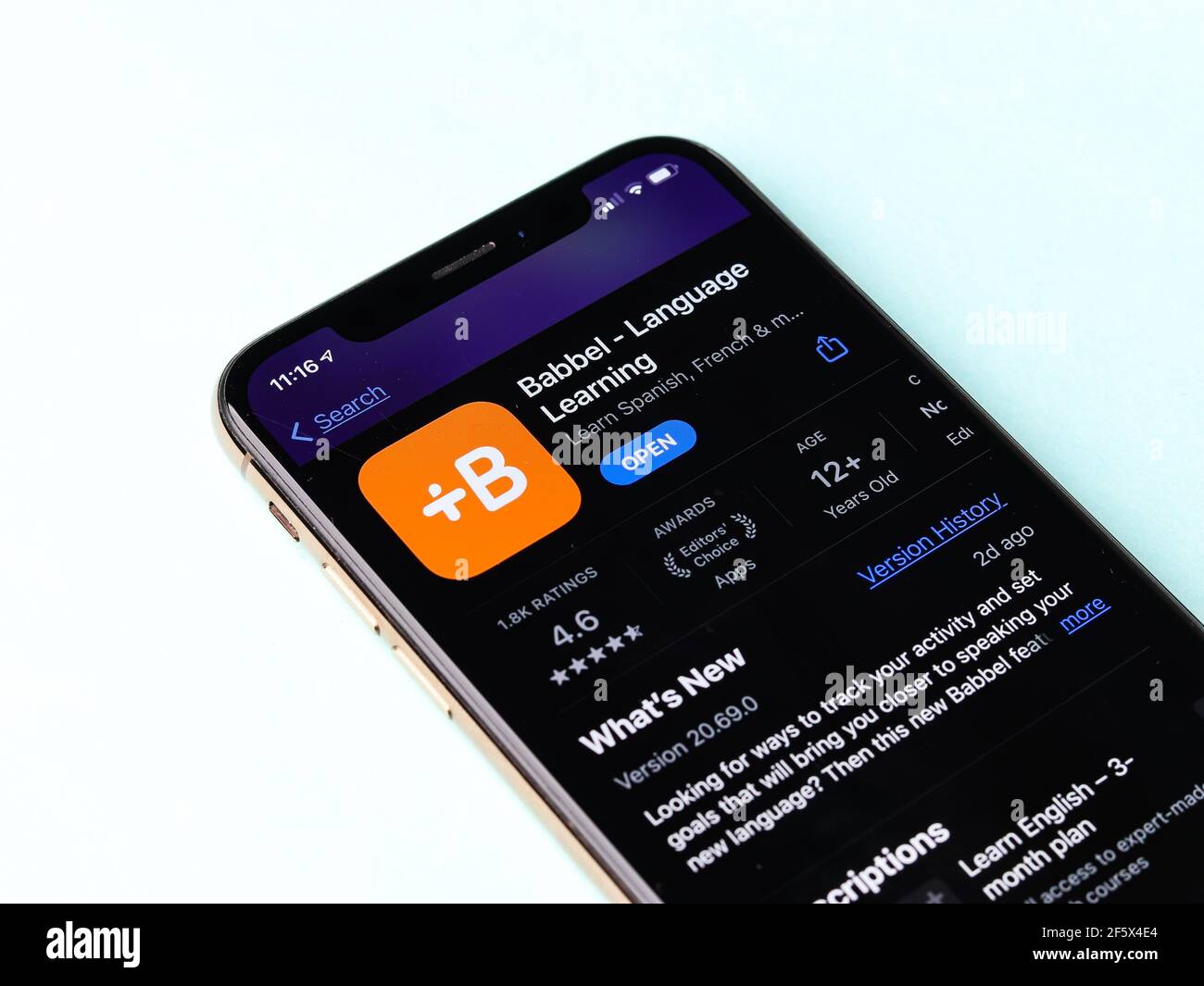 Assam, india - March 30, 2021 : Babbel logo on phone screen stock image ...