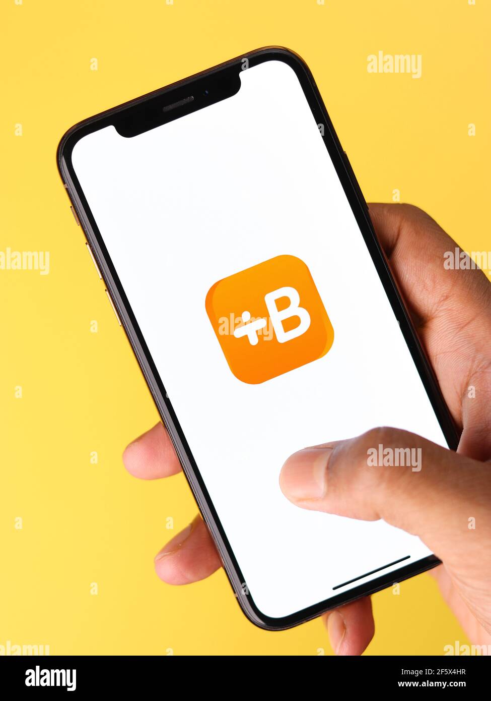 Assam, india - March 30, 2021 : Babbel logo on phone screen stock image ...