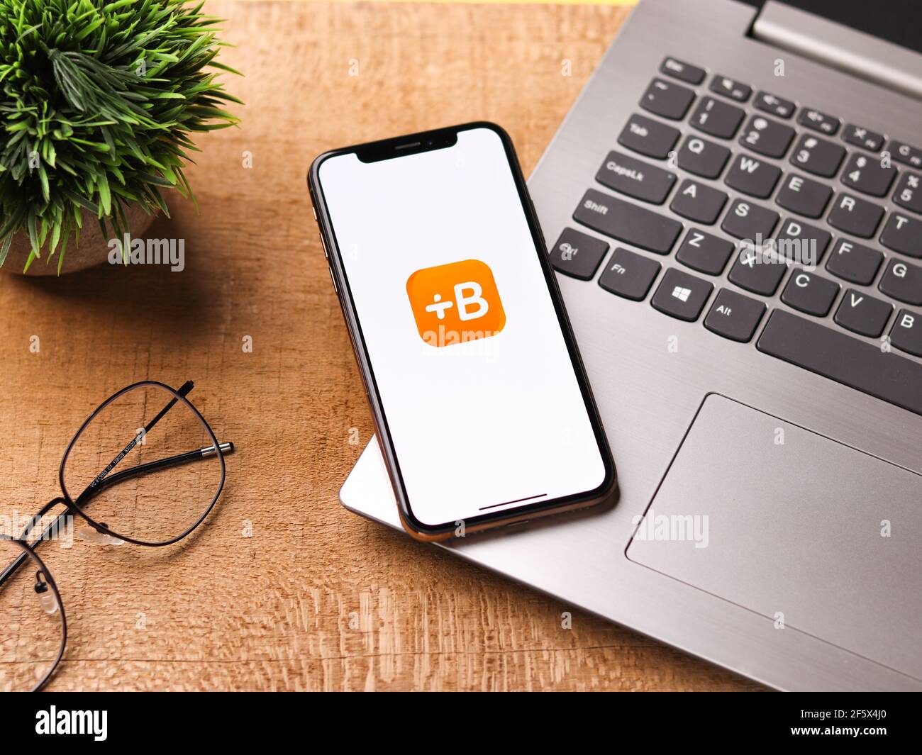 Assam, india - March 30, 2021 : Babbel logo on phone screen stock image ...