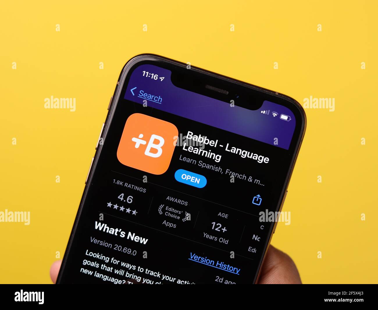 Assam, india - March 30, 2021 : Babbel logo on phone screen stock image ...